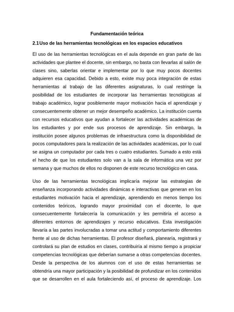 Ejemplos de Fundamentación Teórica en TIC | PDF | Enseñando | Aprendizaje
