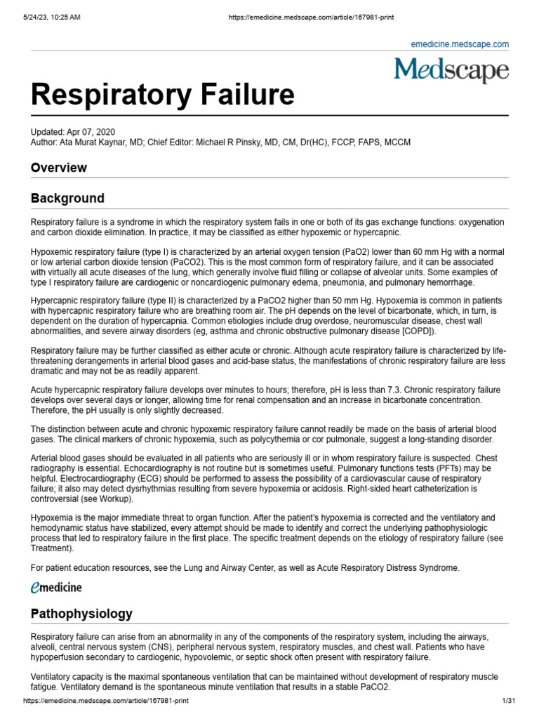 Understanding Respiratory Failure Types | PDF | Respiratory System ...