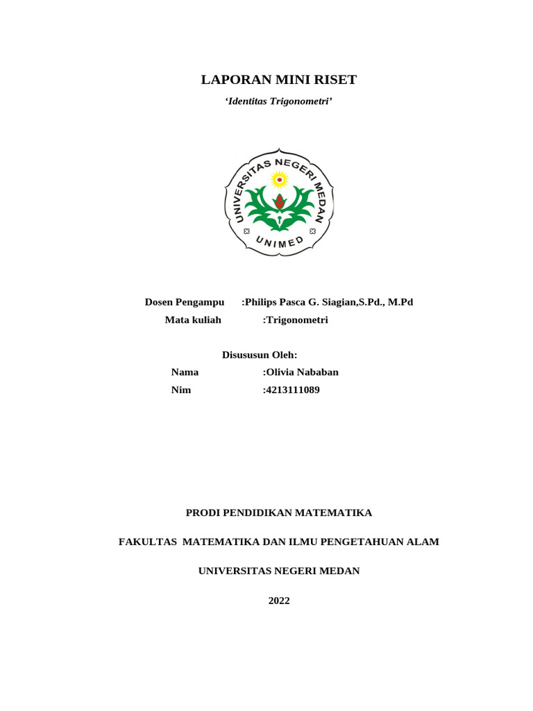 Laporan Mini Riset Trigonometri | PDF