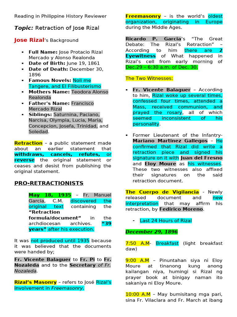 Reading in Philippine History Reviewer | PDF | Spanish East Indies ...