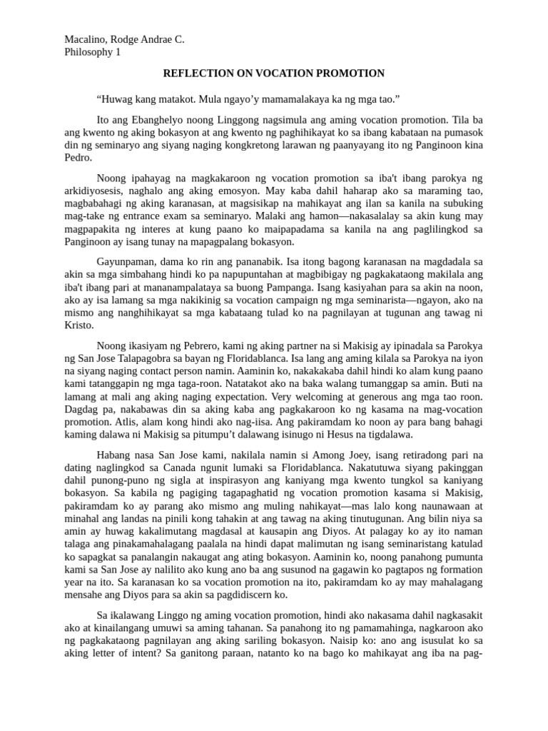 Reflection Voc Prom | PDF