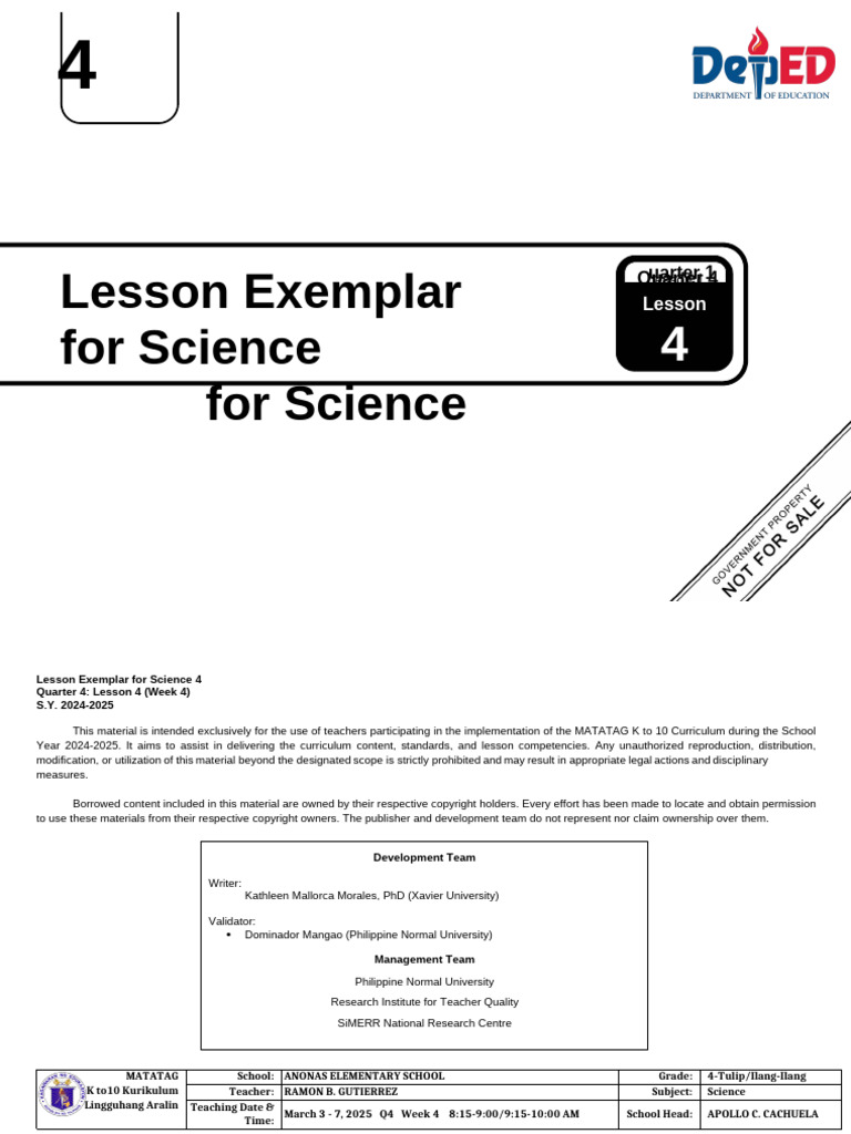 Q4 LE Science-4 Lesson-4 Week-4 | PDF | Meteorology | Cloud