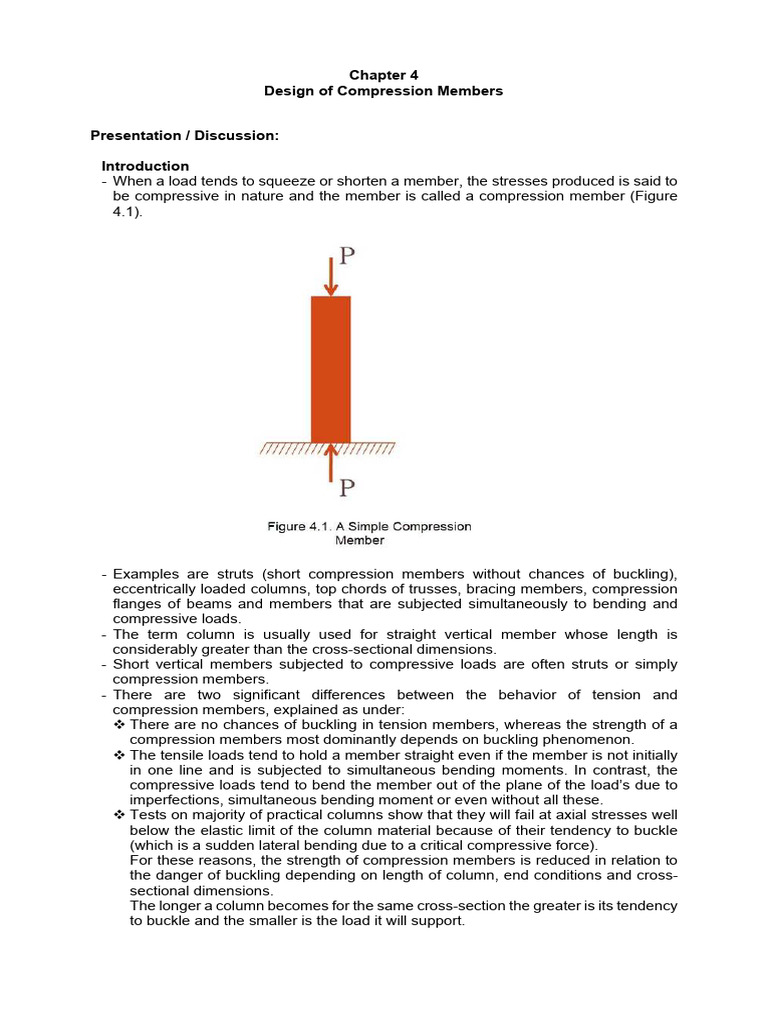 Chapter 4 - Design of Compression Members | PDF | Buckling ...