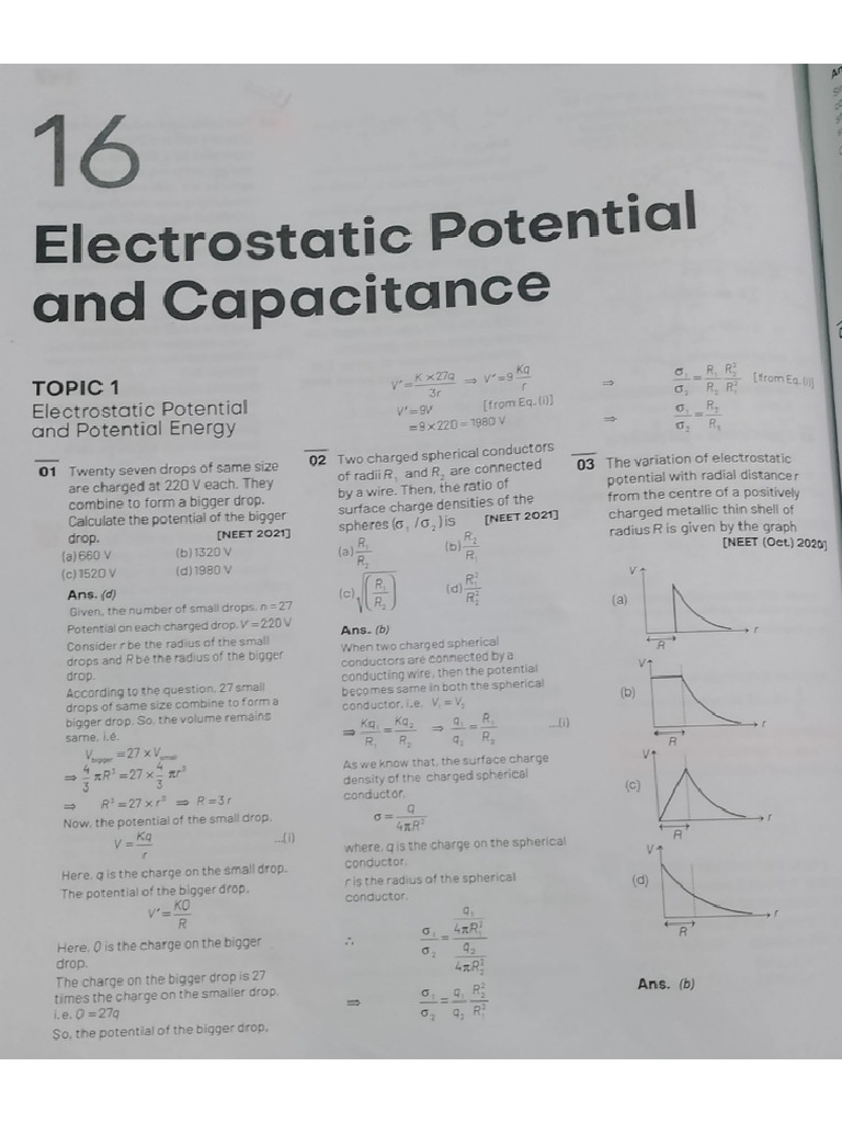 Electric Potential and Capacitance | PDF
