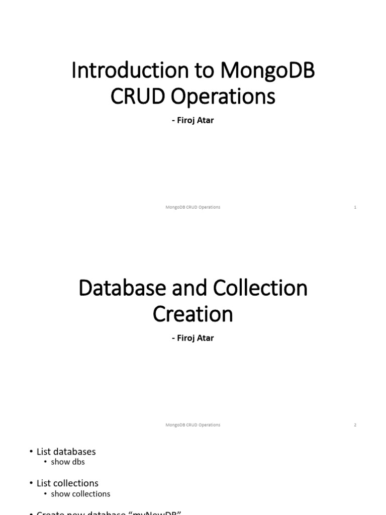 MongoDB CRUD Operations Guide | PDF