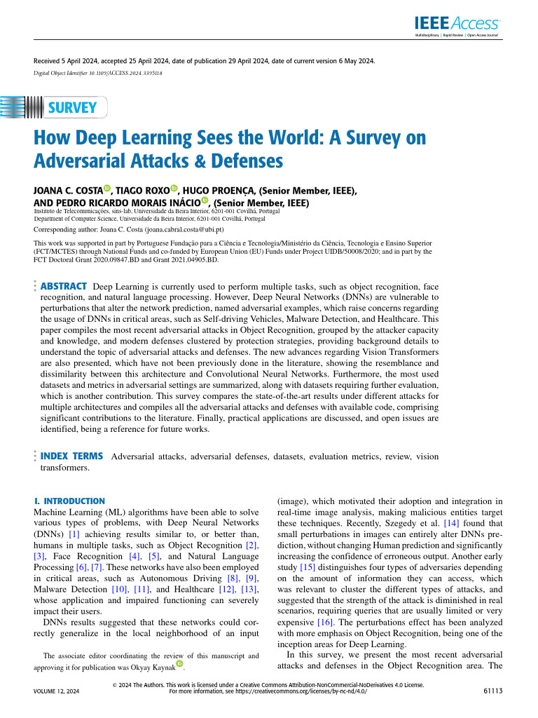 How Deep Learning Sees The World A Survey On Adversarial Attacks Amp Defenses | PDF | Deep ...