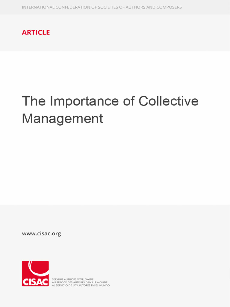 CISACUniversity The Importance of Collective Management FINAL | PDF ...