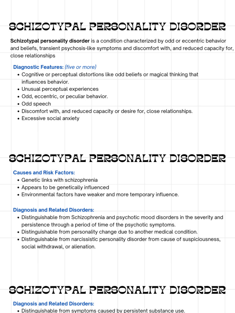 Cluster A Personality Disorders | PDF | Personality Disorder | Mental ...