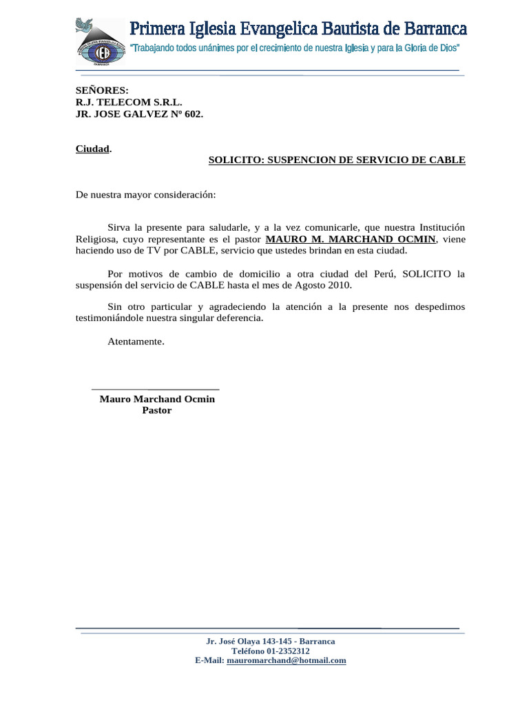 Carta Anulacion Cable | PDF