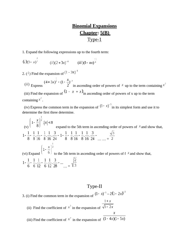 Binomial Expansion Techniques and Examples | PDF | Mathematics