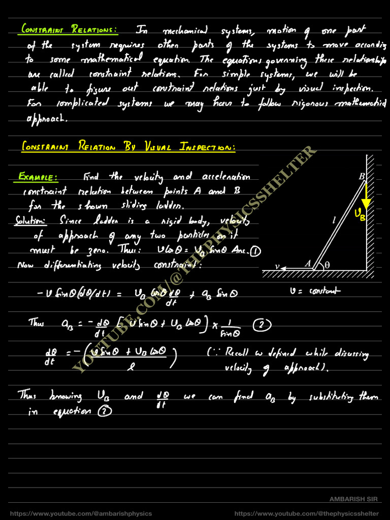 10 Constraint Relations and Springs | PDF | Tension (Physics ...