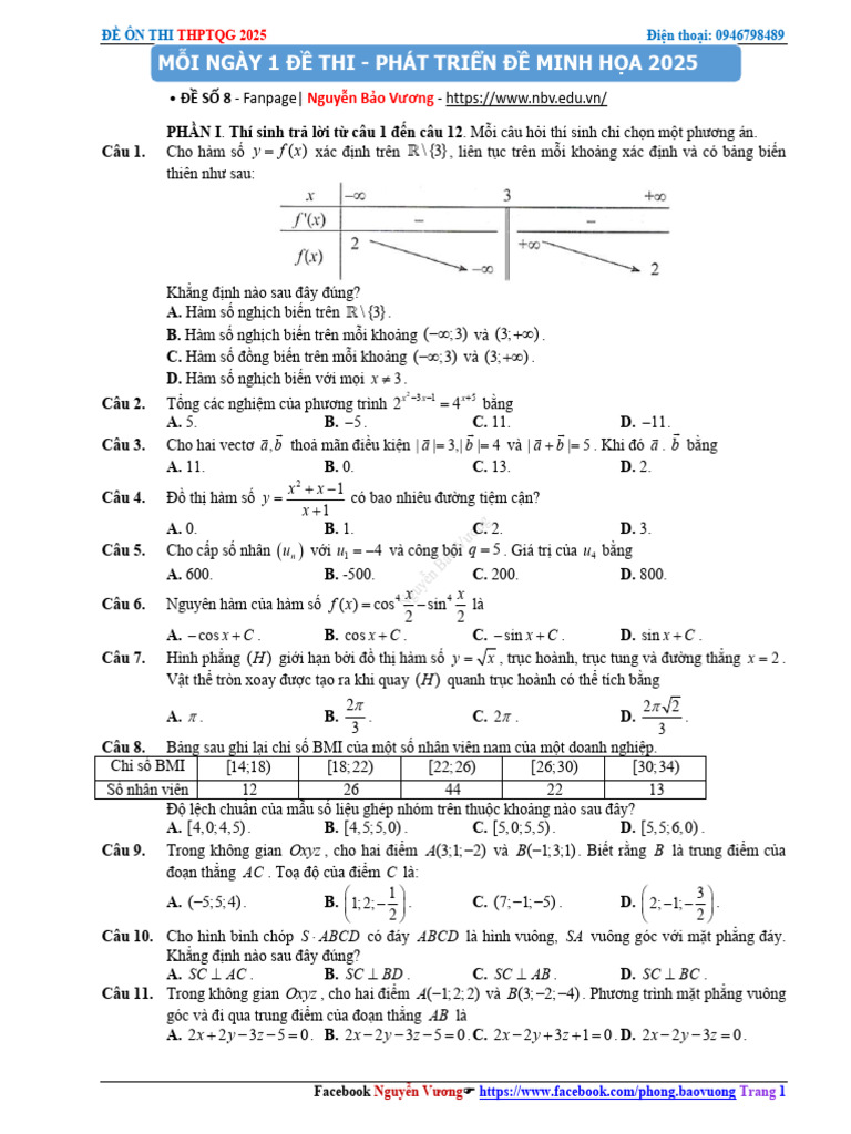 (NBV) -ĐỀ SỐ 8-MỖI NGÀY 1 ĐỀ THI 2025 | PDF