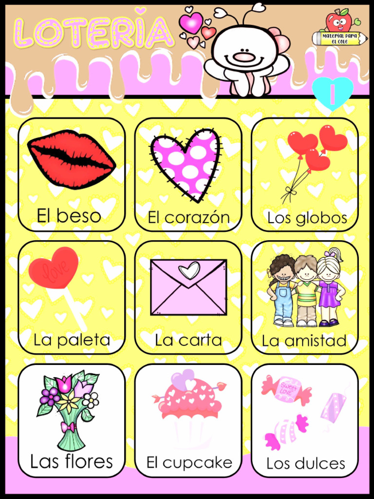Bingo Loteria 14 de Febrero Dia Del Amor y La Amistad | PDF