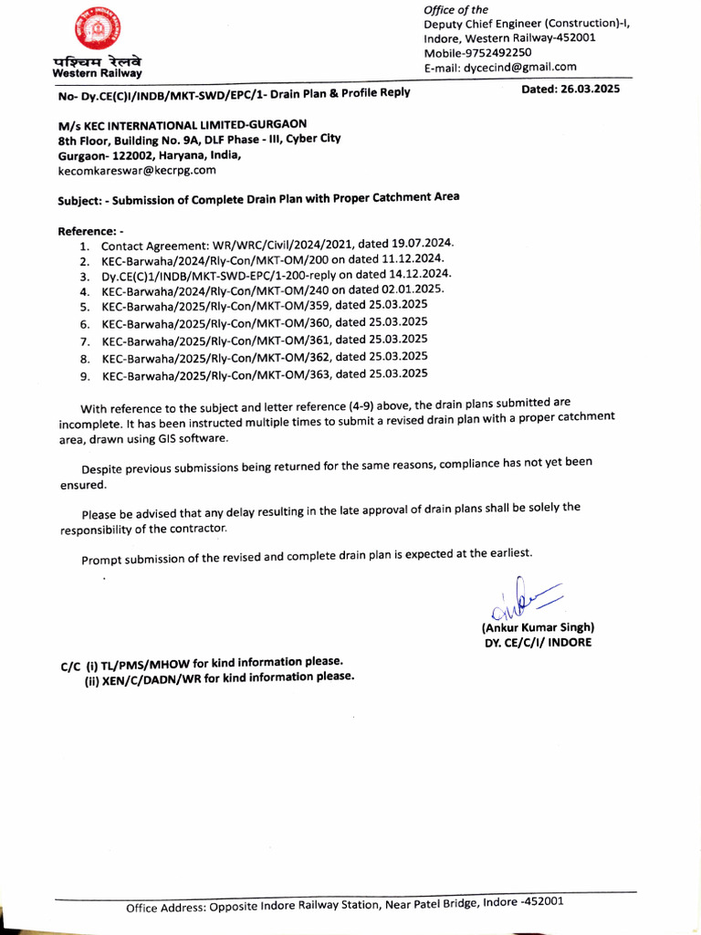 Submission of Complete Drain Plan With Proper Catchment Area | PDF