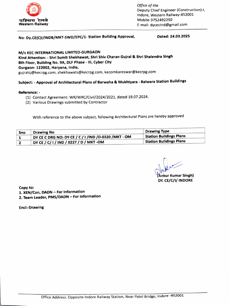 Approval of Architectural Plans of Barwaha & Mukhtyara - Balwara ...