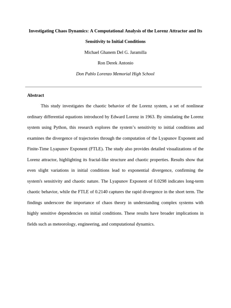 Investigating Chaos Dynamics | PDF | Chaos Theory | Attractor