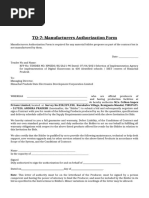 Manufacturer's Authorisation Form | PDF