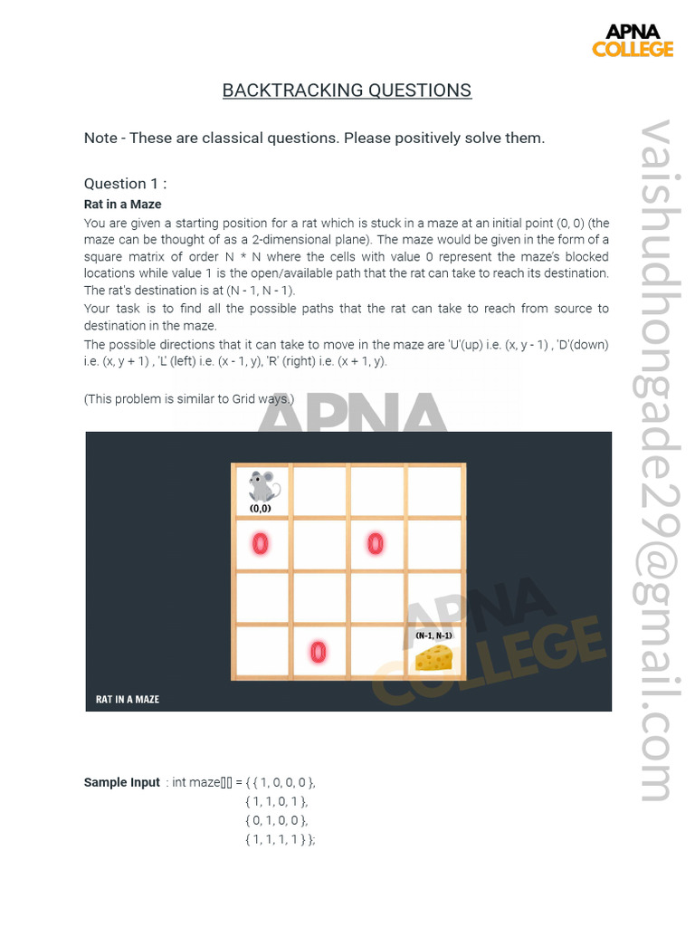 BACKTRACKING Questions | PDF | Applied Mathematics