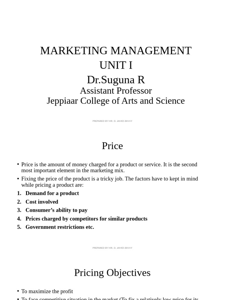 Marketing Management: Pricing Strategies | PDF | Pricing | Prices