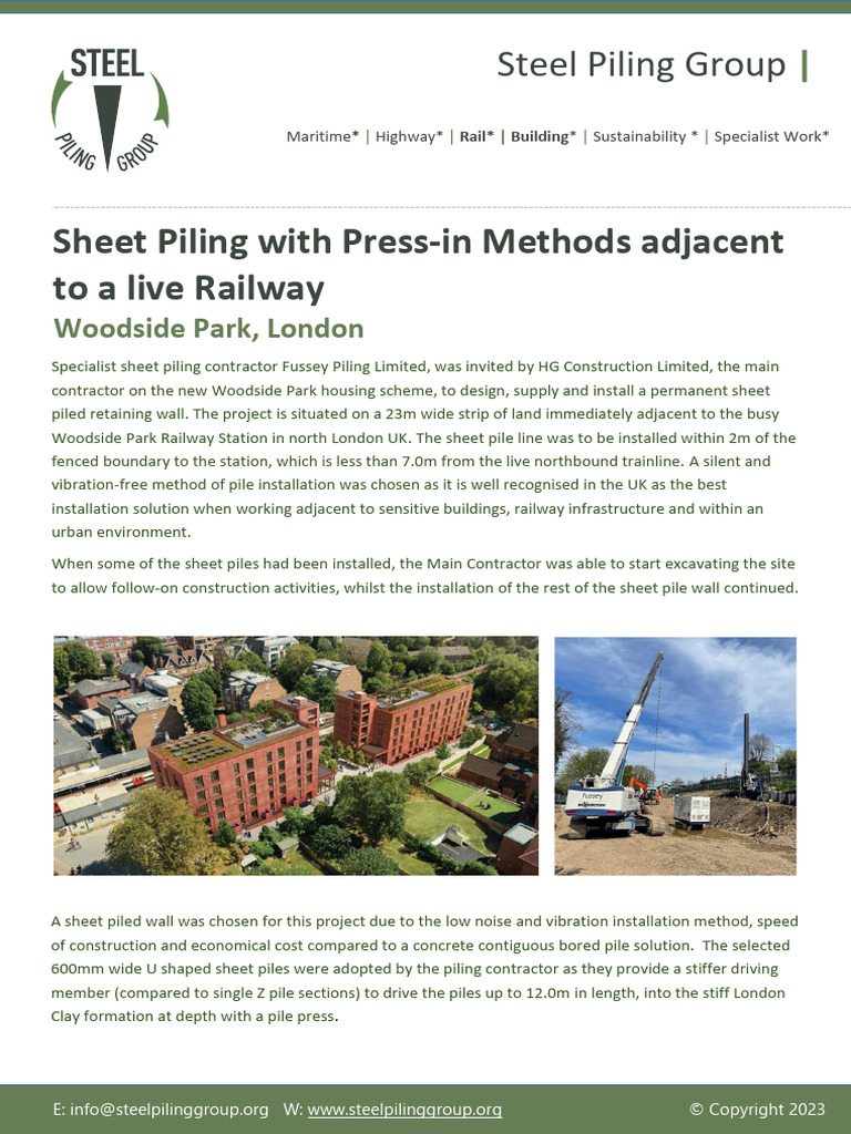 Woodside Park Fussey May 23 | PDF | Deep Foundation | Civil Engineering