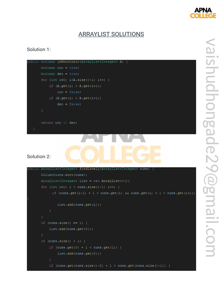 ArrayList Solutions (1) | PDF | Integer (Computer Science) | Computer Programming
