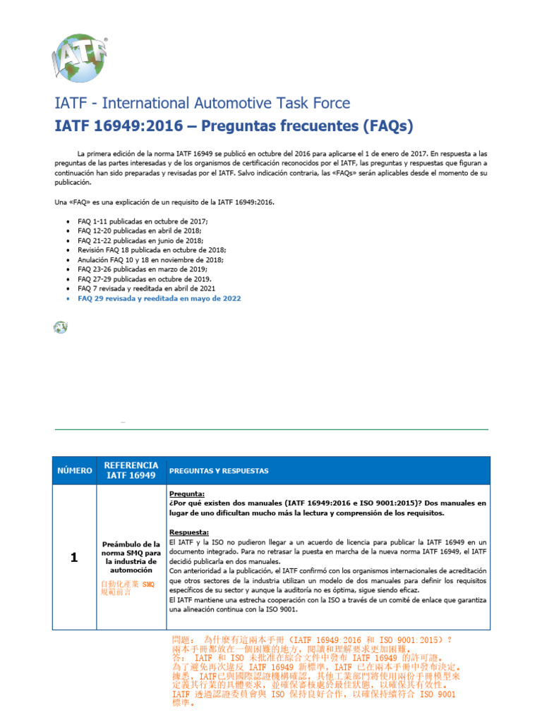 FAQs sobre IATF 16949:2016 | PDF | Software | Ingeniería de software