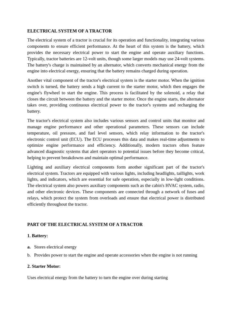 2024 Electrical System 2 | PDF | Tractor | Fuse (Electrical)