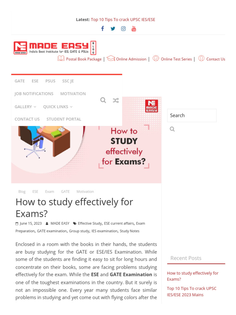 How To Study Effectively For Exams - MADE EASY | PDF | Attention ...