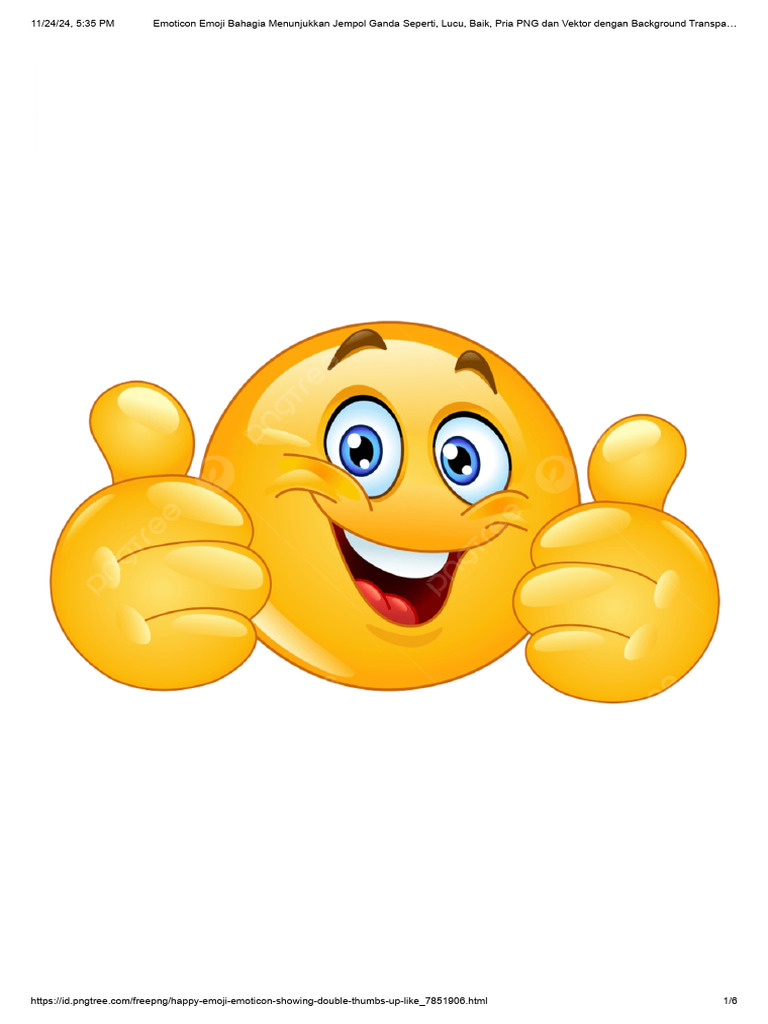 Emoticon Emoji Bahagia Menunjukkan Jempol Ganda Seperti, Lucu, Baik ...