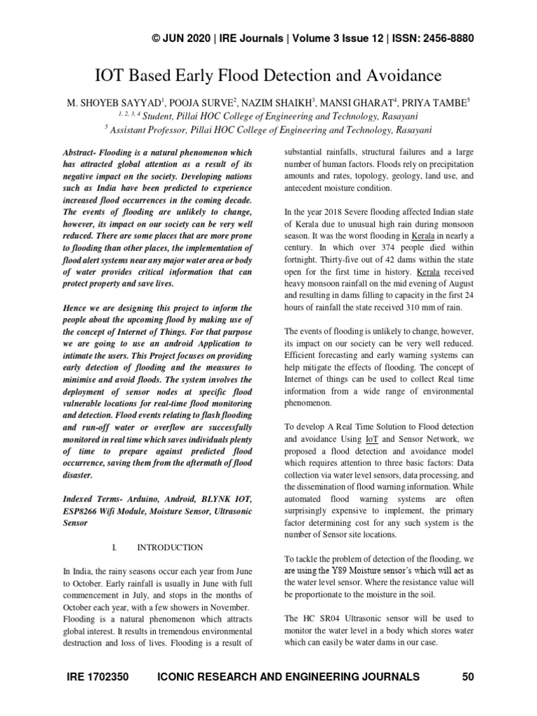 IOT_Based_Early_Flood_Detection_and_Avoidance3 | PDF | Internet Of Things | Flood