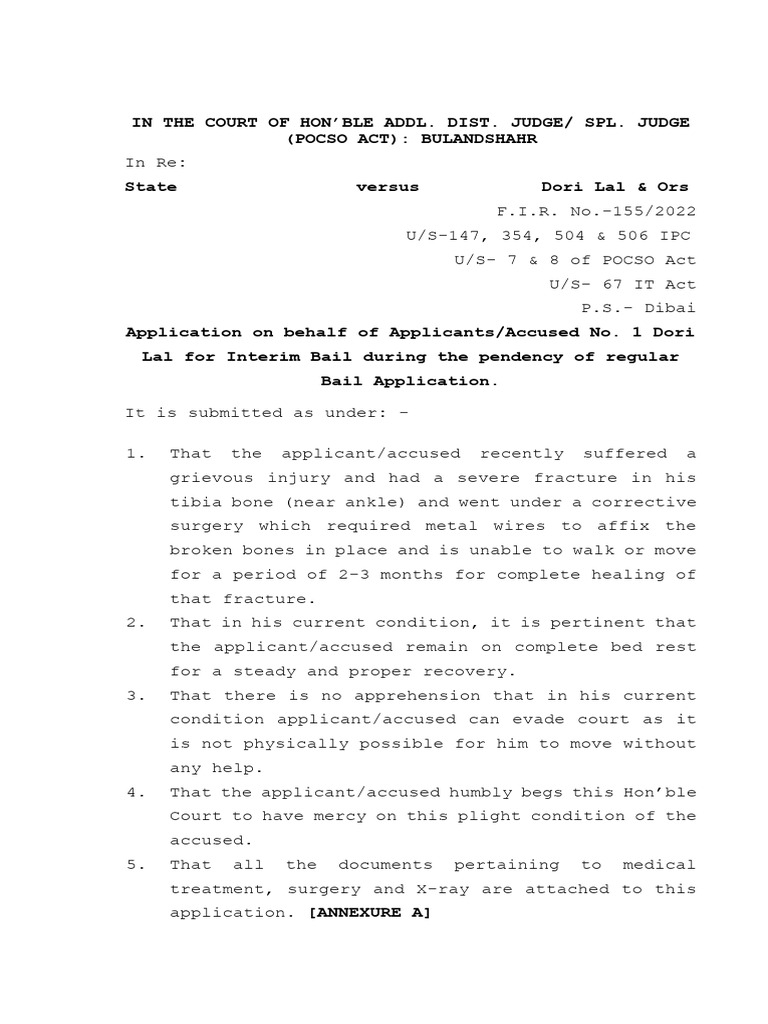 Interim Bail in POCSO Cases | PDF | Bail | Common Law