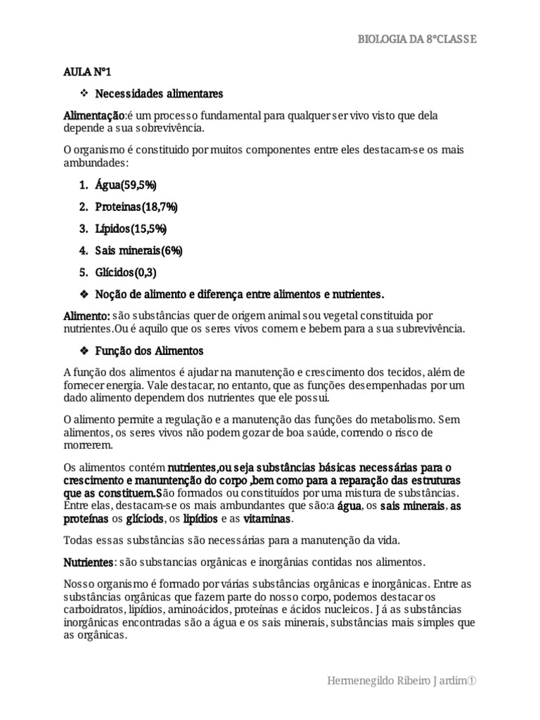 Biologia 8°classe 030001 | PDF