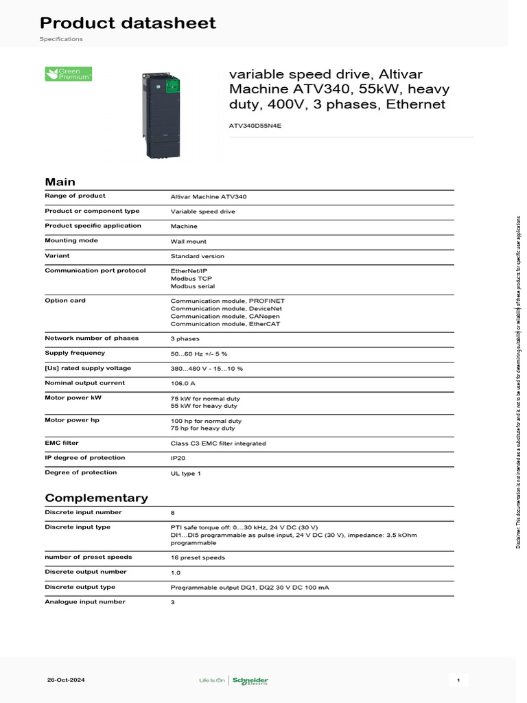 Schneider Electric - Altivar-Machine-ATV340 - ATV340D55N4E | PDF ...
