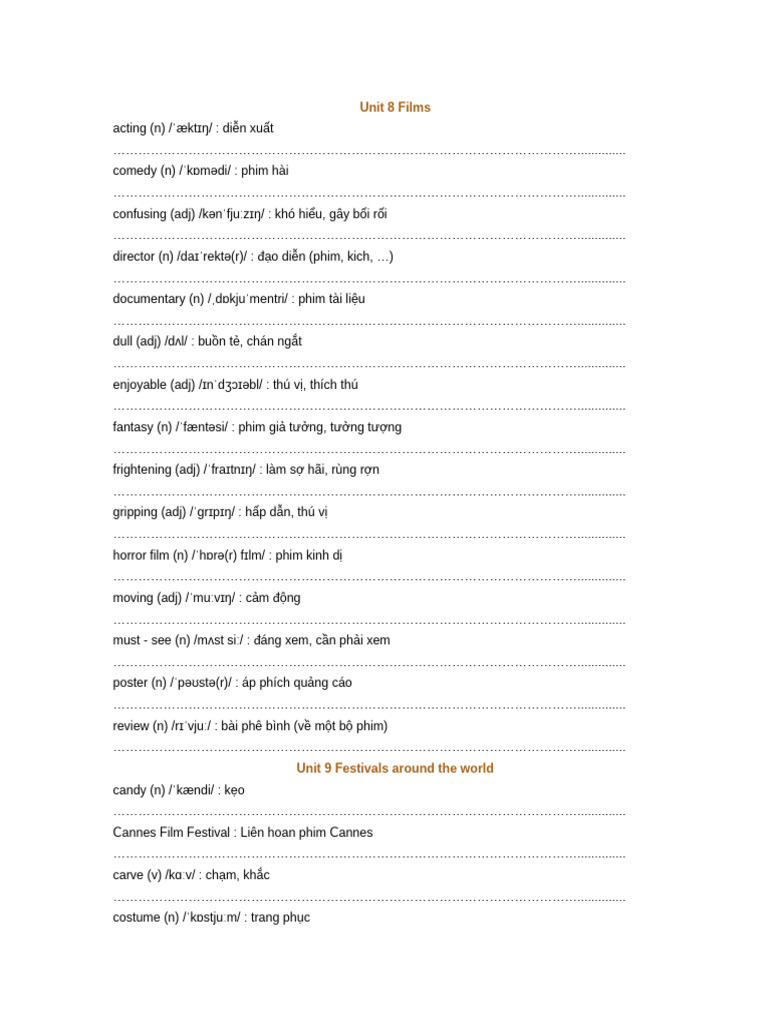 Unit 8 Films | PDF
