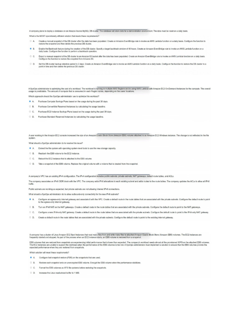 Sysops Questions 1 | PDF