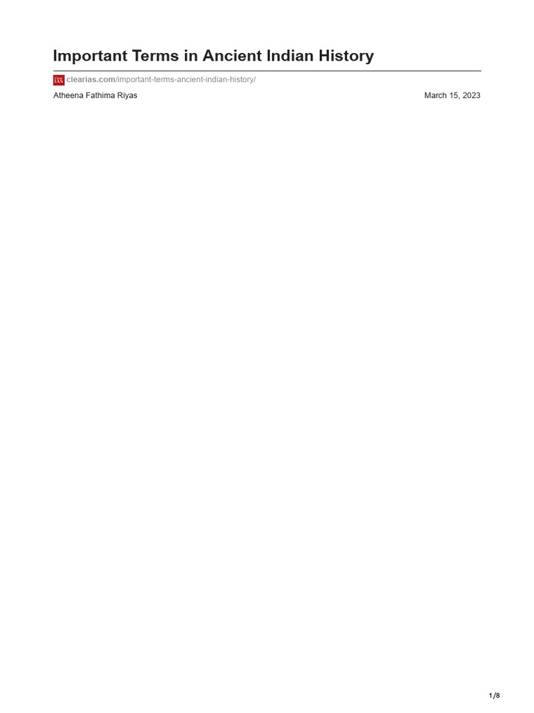 Key Terms in Ancient Indian History | PDF | Nirvana | Nāstika
