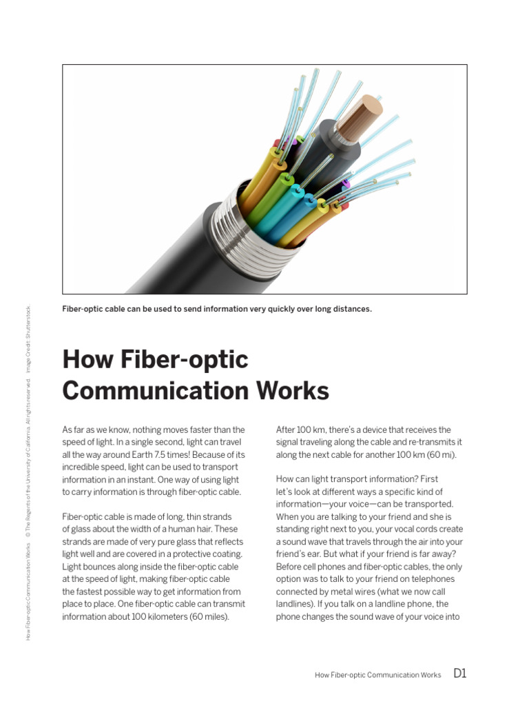Printable Article How Fiber-Optic Communication Works | PDF | Optical ...