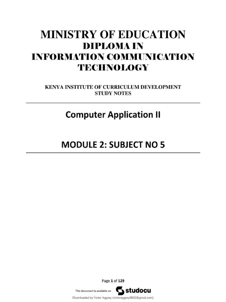 Diploma in Information Communication Technology | PDF