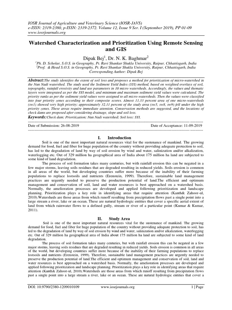 Watershed_Characterization_and_Prioritiz | PDF | Drainage Basin | Soil