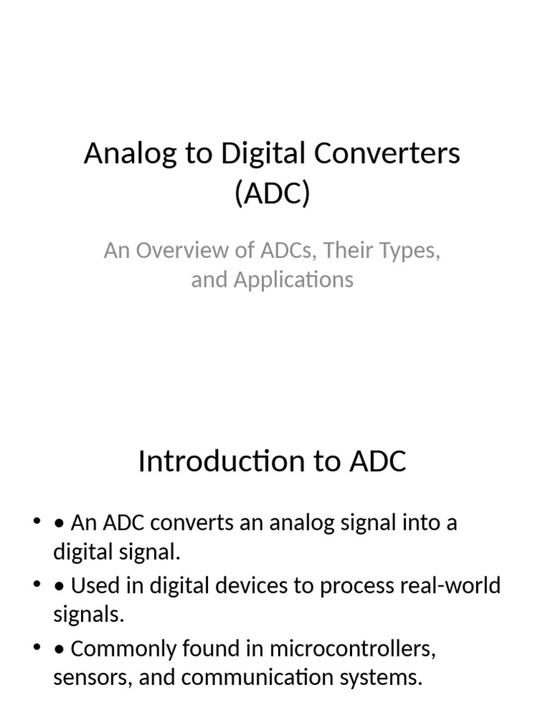 ADC Types and Their Applications | PDF