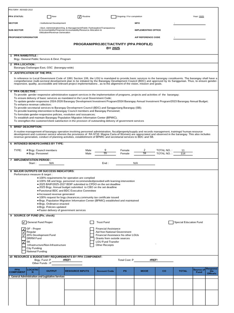 Baip - Final Ppa - East 2025 - .For Review | PDF | Expense