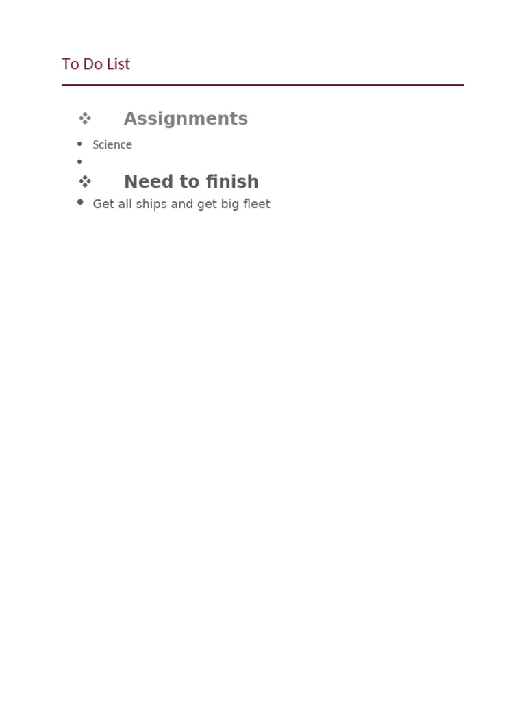 Assignments: To Do List | PDF