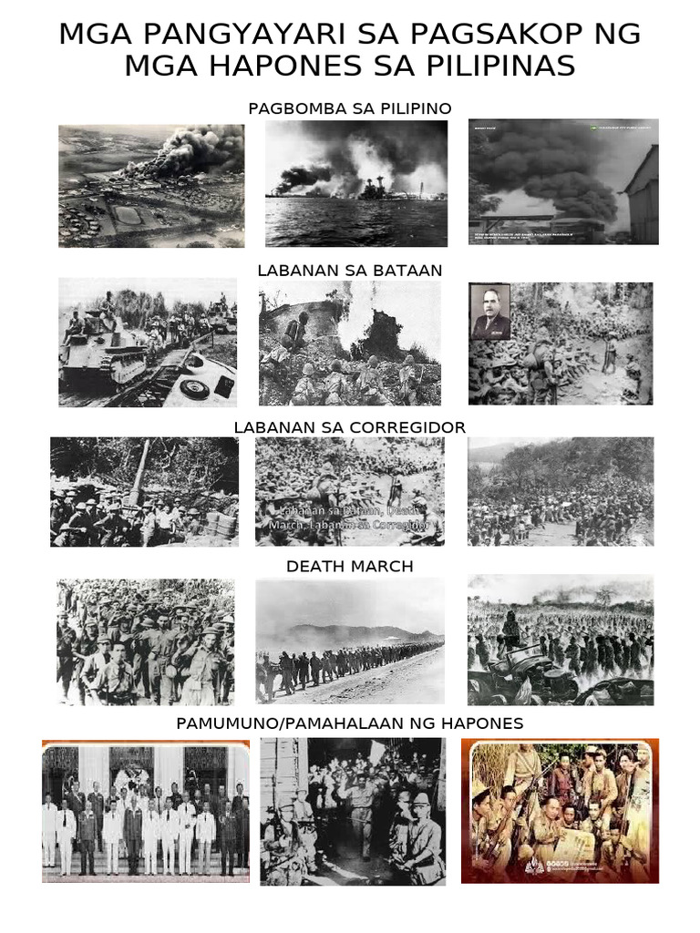 Mga Pangyayari Sa Pagsakop NG Mga Hapones Sa Pilipinas | PDF