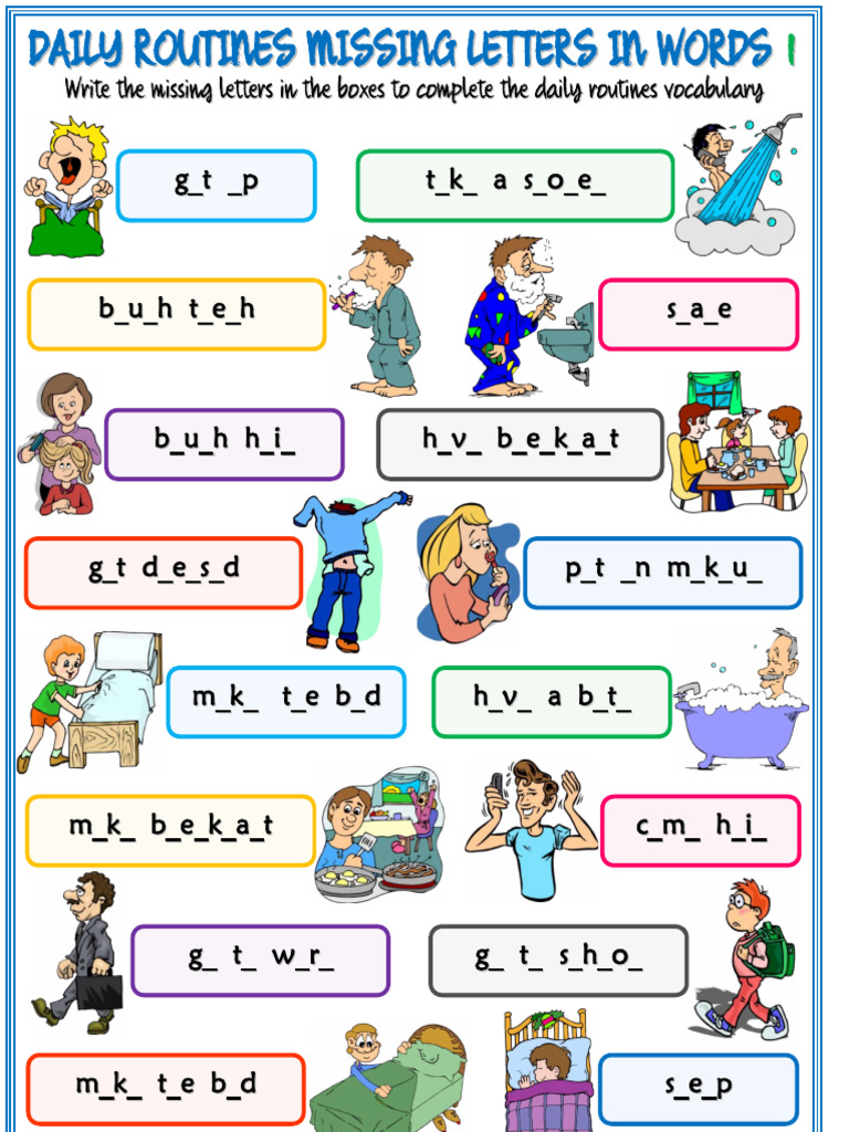 Daily Routines Fill in | PDF