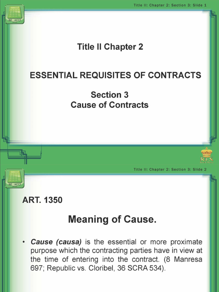 Title-II-Chapter-2-sec-3-1 Law On Obligations and Contracts | PDF