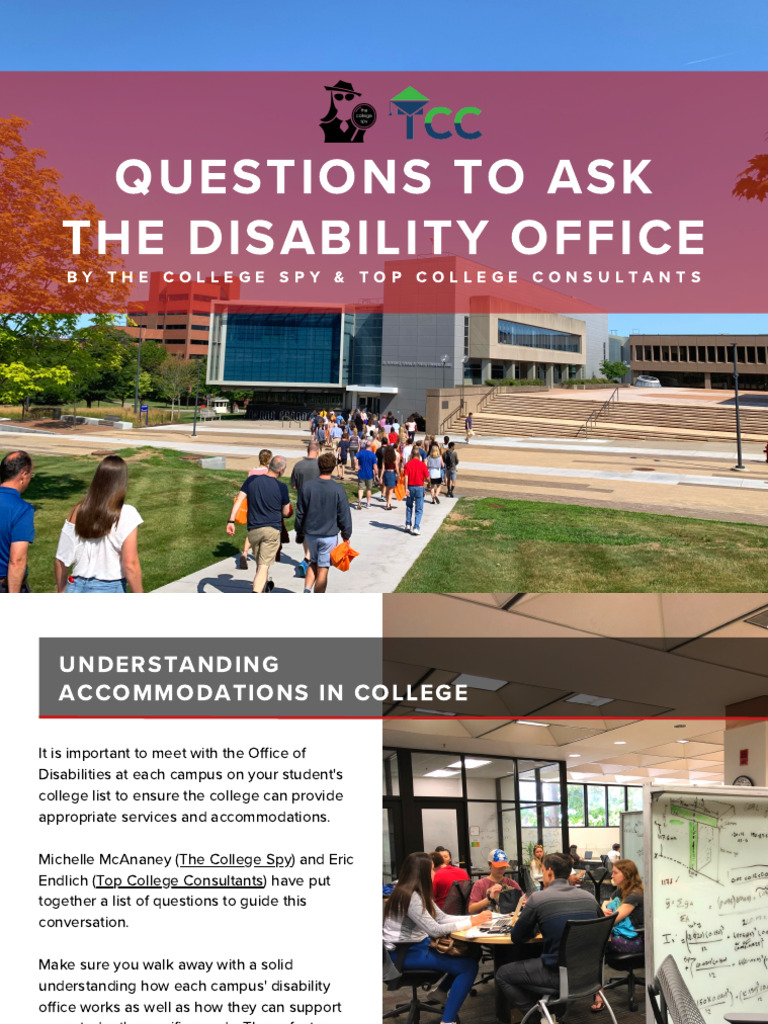 Key Questions for Disability Services | PDF | Disability | College