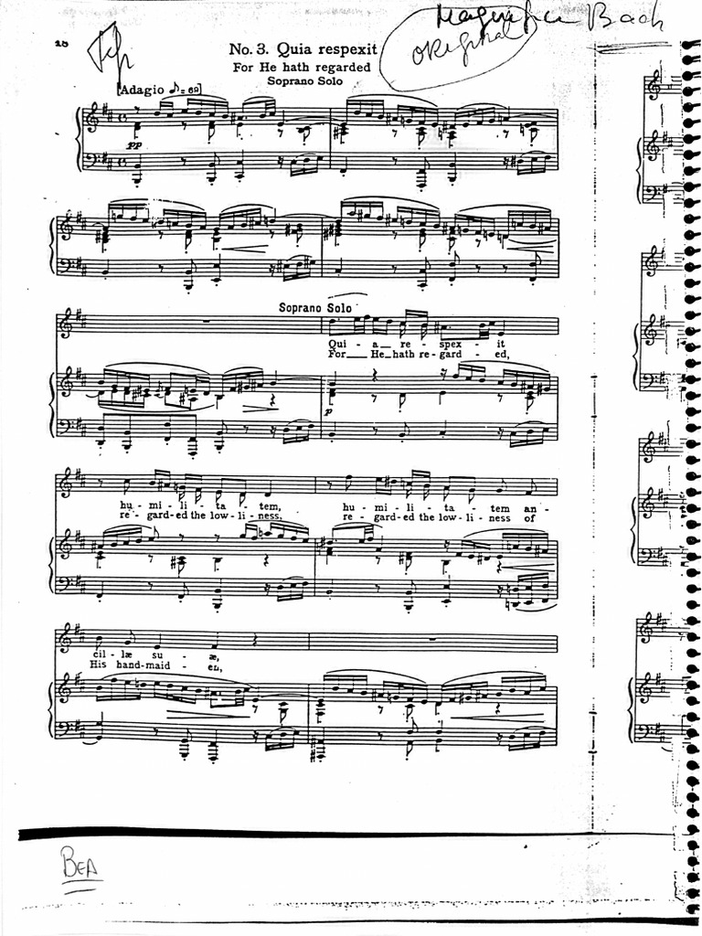 Bach (Magnificat). Quia respexit | PDF