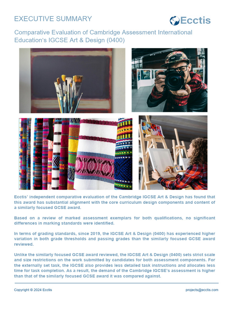 Ecctis Cambridge IGCSE Art Amp Design Executive Summary-1 | PDF ...