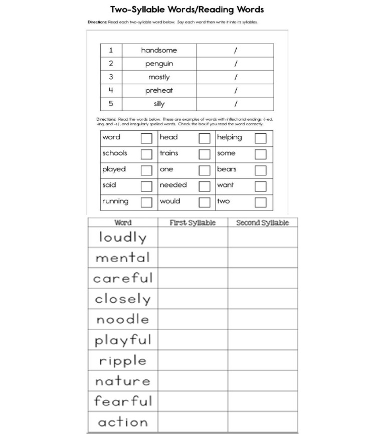 2 syllable words (1) | PDF