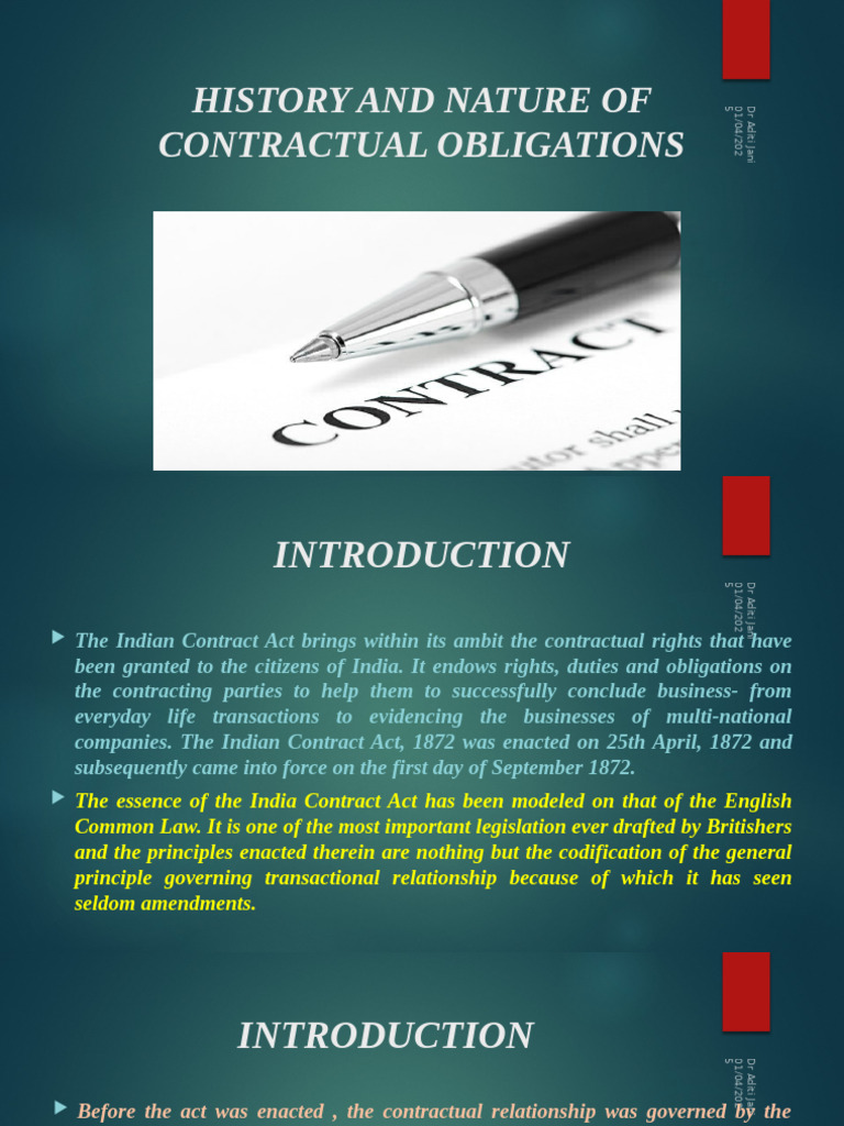 History and Nature of Contractual Obligations | PDF | Marriage | Civil ...